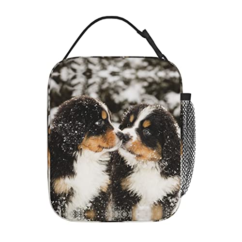 Wzialfpo Bernese Mountain Dog Portable Lunch Bag For Boys And Girls,Lunch Box Tote Bag Soft Handbag,Thick Insulated Cooler Bag Lunchbag For Men Women Teens Work Outdoor Travel Picnic