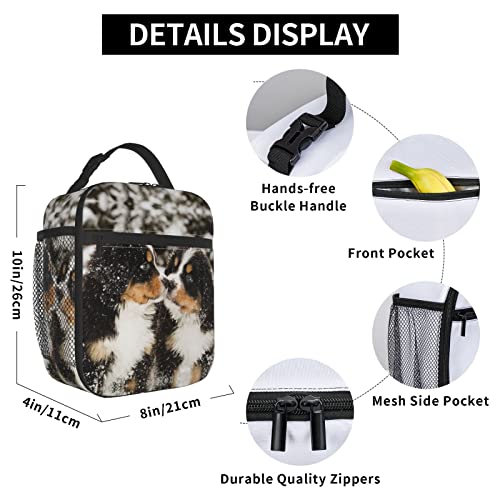 Wzialfpo Bernese Mountain Dog Portable Lunch Bag For Boys And Girls,Lunch Box Tote Bag Soft Handbag,Thick Insulated Cooler Bag Lunchbag For Men Women Teens Work Outdoor Travel Picnic