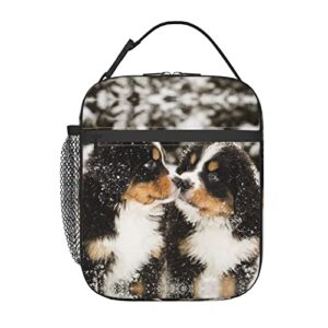 Wzialfpo Bernese Mountain Dog Portable Lunch Bag For Boys And Girls,Lunch Box Tote Bag Soft Handbag,Thick Insulated Cooler Bag Lunchbag For Men Women Teens Work Outdoor Travel Picnic