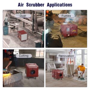 Abestorm 2000 CFM Air Scrubber Commercial with 2-in-1 Filtration Negative Air Machine HEPA Air Scrubbers Heavy Duty Air Cleaner for Commercial, Industrial, Damage Restoration, and Large Spaces