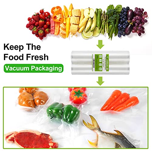 FSVACAN Vacuum Sealer Bags Rolls for Food Saver, 2 Pack 11"x20',BPA Free and Heavy Duty, Great for Food Vacuum Storage, Seal a Meal, Commercial Grade, Customize Length, Sous Vide Meal Prep