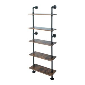 ziothum 5 tier 67inch industrial pipe shelving, shelves shelf rustic tier black in