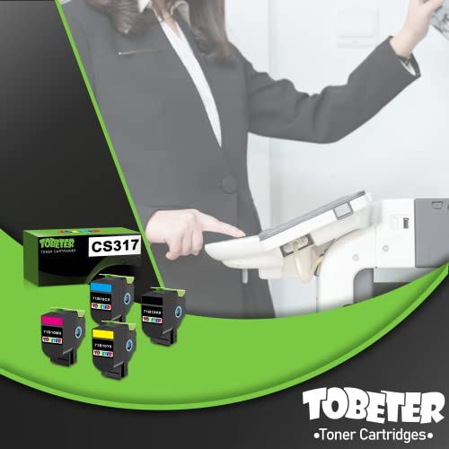 ToBeter Remanufactured CS317 Toner Replacement for Lexmark 71B10K0 71B10C0 71B10M0 71B10Y0 Toner Cartridge for CS317 CX317 CS417 CX417 CS517 CX517 CX628de CX629 Printer (Black Cyan Magenta Yellow)