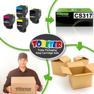 ToBeter Remanufactured CS317 Toner Replacement for Lexmark 71B10K0 71B10C0 71B10M0 71B10Y0 Toner Cartridge for CS317 CX317 CS417 CX417 CS517 CX517 CX628de CX629 Printer (Black Cyan Magenta Yellow)