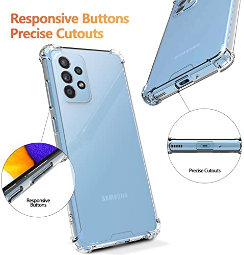 KIOMY Clear Case for Galaxy A53 5G [Anti-Yellow] Hybrid Hard PC + Flexible TPU Frame, Enhanced Corner Shockproof Slim Transparent Cover