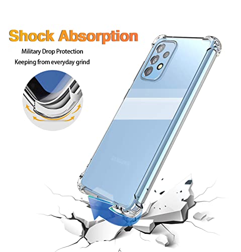 KIOMY Clear Case for Galaxy A53 5G [Anti-Yellow] Hybrid Hard PC + Flexible TPU Frame, Enhanced Corner Shockproof Slim Transparent Cover