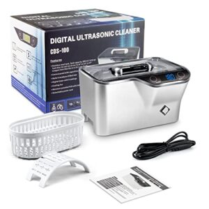 LifeBasis Ultrasonic Cleaner, Professional Ultrasonic Jewelry Cleaner 20 Ounces (600ML) with Digital Timer, Watch Holder Ultrasonic Glasses Cleaner for Rings, Coins, Watches, Dentures, Silver