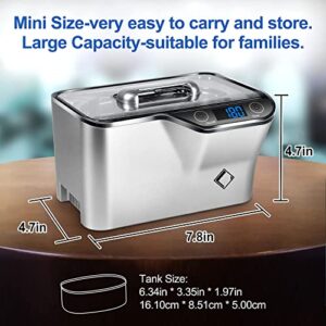 LifeBasis Ultrasonic Cleaner, Professional Ultrasonic Jewelry Cleaner 20 Ounces (600ML) with Digital Timer, Watch Holder Ultrasonic Glasses Cleaner for Rings, Coins, Watches, Dentures, Silver