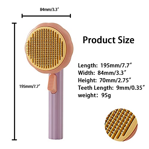 ZALER Cat Brush Self Cleaning Slicker Brushes, Pet Pumpkin Brush for Shedding and Grooming, Dog Brush for Short and Long Haired Dogs, Gently Remove Loose Undercoat, Mats Tangled Hair (Purple, 1piece)