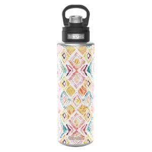 tervis sara berrenson-painted sand ikat pattern water, 40oz wide mouth bottle, stainless steel