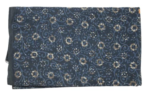 Cotton Quilt Men's Sewing Fabric Hand Block Print Cotton Voile Faric,20 YardVegetable Blue CDHAMCOM-CTDB00147