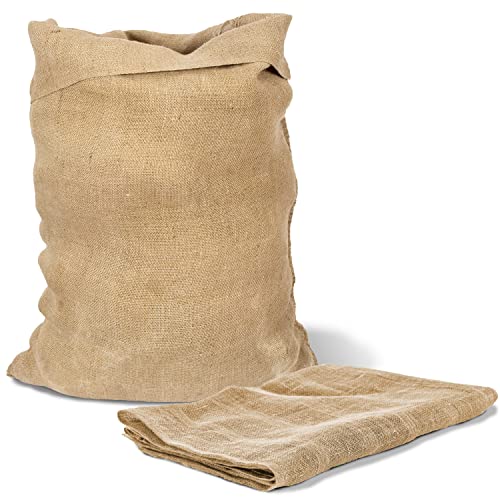 Single Large Burlap Sack - Reusable Woven Jute Bag for Backyard Gardening, Food Storage, Halloween Costume - Big Gunny Sack for Family Carnival Games, Outdoor Games For Kids, Party Decor - 23x40"