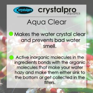 Crystalpro Water Clarifier 4.22 Oz - Aqua Clear Treats 660 Gallons - Water Clarifier for Fish Tank Clears Cloudy Water for Freshwater Aquariums and Fish Pond - Aquarium Water Clarifier