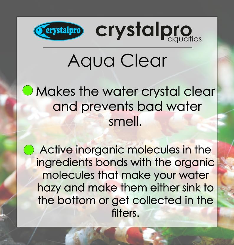 Crystalpro Water Clarifier 4.22 Oz - Aqua Clear Treats 660 Gallons - Water Clarifier for Fish Tank Clears Cloudy Water for Freshwater Aquariums and Fish Pond - Aquarium Water Clarifier