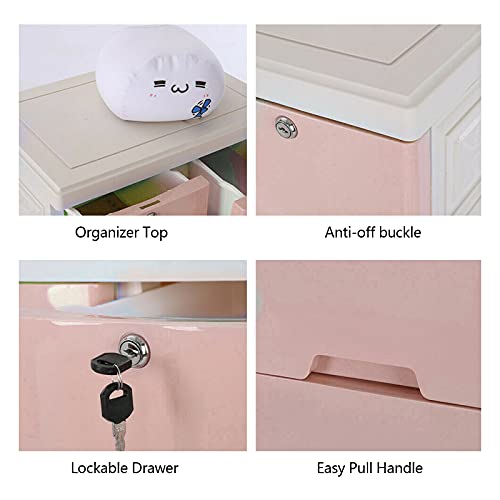 MONIPA Plastic Drawers for Clothes, Storage Cabinet with 6 Drawers,Closet Drawers Tall Dresser Organizer for Clothes,Playroom,Bedroom Furniture (Pink)