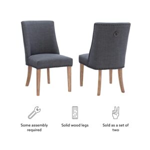 Powell Company Set of 2 Upholstery by Powell Parnell Dining Chair, Grey/Natural