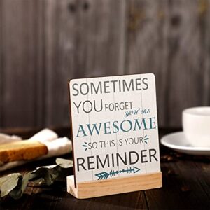 Inspirational Quotes Desk Decor Gifts for Women Sometimes You Forget You Are Awesome Office Motivational Desk Decor Best Friend Encouragement Cheer up Gifts Office Inspiration Plaque Desk Decor