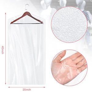 Shappy 150 Pack Dry Cleaning Bags Transparent Plastic Garment Covers Bags Clear Dry Cleaner Bags Dust Clothing Covers for Suits, Dresses, Gowns, Coats, Uniforms, Laundrette, 40 x 20 Inch