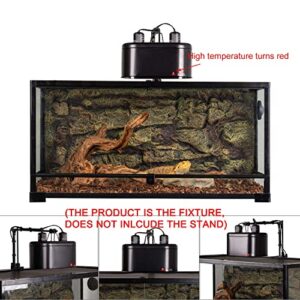 WACOOL UVA UVB Sunlamp Reptile Heat Lamp 100W Reptile Fixture Deep Dome Dual Lamp Fixture