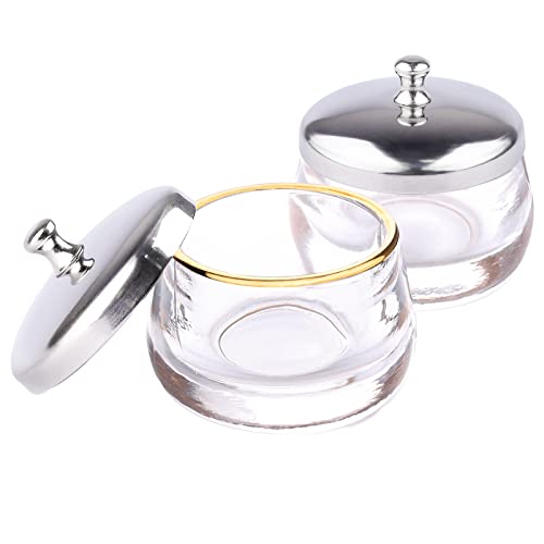 TOROKOM 2Pcs Dappen Dish Glass Monomer Dish with Lid for Acrylic Nails Small Clear Nail Cup Containers for Liquid Powder Damping Dapping Dish Holder Supplies