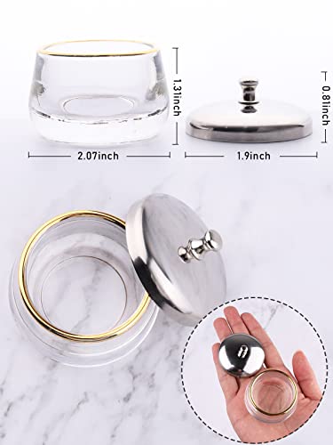 TOROKOM 2Pcs Dappen Dish Glass Monomer Dish with Lid for Acrylic Nails Small Clear Nail Cup Containers for Liquid Powder Damping Dapping Dish Holder Supplies