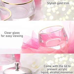 TOROKOM 2Pcs Dappen Dish Glass Monomer Dish with Lid for Acrylic Nails Small Clear Nail Cup Containers for Liquid Powder Damping Dapping Dish Holder Supplies