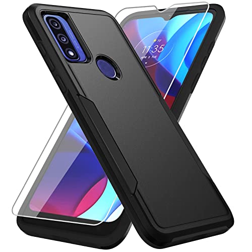 for Moto G Pure Case,Moto G Play 2023 Case,Moto G Power 2022 Case,with Screen Protector,[Military Grade Drop Tested] Heavy-Duty Tough Rugged Shockproof Protective Case for Motorola G Pure (Black)