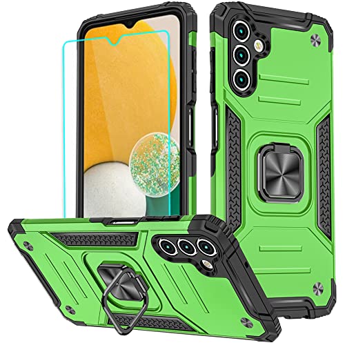 for Samsung A13 5G Case, Galaxy A13 5G Case with Screen Protector, 360°Military Grade Rotatable Kickstand (Heavy Duty) Protective Cases for Samsung Galaxy A13 5G (Green)