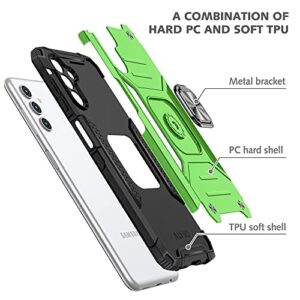 for Samsung A13 5G Case, Galaxy A13 5G Case with Screen Protector, 360°Military Grade Rotatable Kickstand (Heavy Duty) Protective Cases for Samsung Galaxy A13 5G (Green)