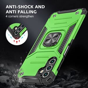 for Samsung A13 5G Case, Galaxy A13 5G Case with Screen Protector, 360°Military Grade Rotatable Kickstand (Heavy Duty) Protective Cases for Samsung Galaxy A13 5G (Green)