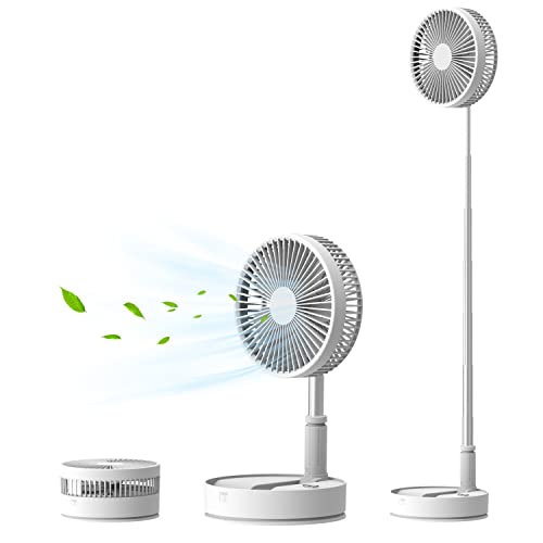 CooCoCo Rechargeable Oscillating Standing Fan with Remote Control,4 Speed Settings & 7200mAh Battery,Portable Fan,USB Desk Fan,Ideal Gift for Bedroom,Office,Travel,Camping and Outdoor Activities