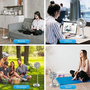 CooCoCo Rechargeable Oscillating Standing Fan with Remote Control,4 Speed Settings & 7200mAh Battery,Portable Fan,USB Desk Fan,Ideal Gift for Bedroom,Office,Travel,Camping and Outdoor Activities