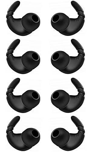 Rqker Sport Ear Tips with Hook Compatible with Beats Studio Buds, 4 Pairs Soft Silicone Anti Slip Anti Lost Ear Tips Earhook Sport Eartips Hook Compatible with Beats Studio Buds, 4 Pairs Black