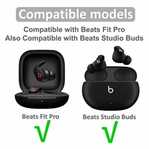 6 Pairs Double Flange Compatible with Beats Fit Pro Ear Tips Buds, S/M/L 3 Size Replacement Noise Reduce Silicone Wing Eartips Earbuds Earplug Fit in Case for Beat Fit Pro - Black