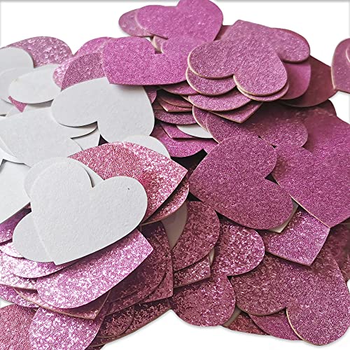 Valentine's Day Heart Confetti, 300pcs Valentines Day Glitter Paper Confetti for Valentine's Day Wedding Bridal Shower Bachelorett Party Decoration (White)