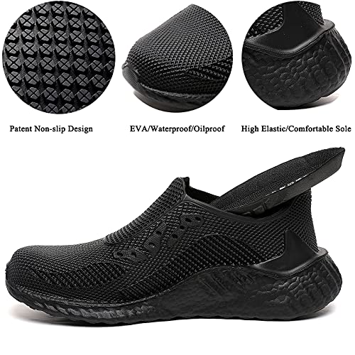 lozoye Professional Chef Clogs for Men Non Slip Oil Water Resistant Food Service Work Sneakers Comfort Casual Shoes (Medium, Numeric_8) Black