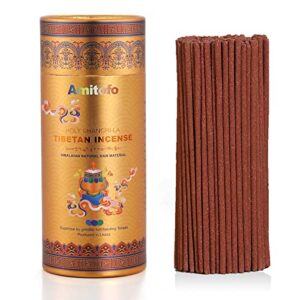 tibetan incense sticks - tibet natural meditation healing incense (160 sticks) 300-year-old buddhist incense secret recipe - blessed by monk used for prayer ceremony,attracts wealth