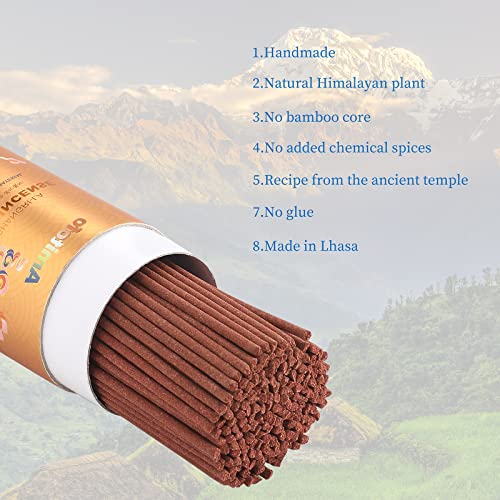 Tibetan Incense Sticks - Tibet Natural Meditation Healing Incense (160 Sticks) 300-year-old Buddhist Incense Secret Recipe - Blessed by Monk Used for Prayer Ceremony,Attracts Wealth