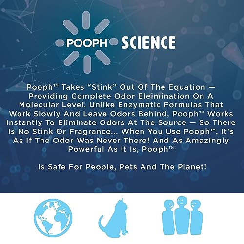 Pooph Pet Odor Eliminator, 32oz Spray - Dismantles Odors on a Molecular Basis, Dogs, Cats, Freshener, Urine, Poop, Pee, Deodorizer, Natures, Puppy, Fresh, Clean, Furniture, Potty, Safe