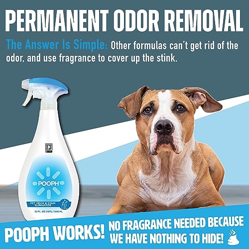 Pooph Pet Odor Eliminator, 32oz Spray - Dismantles Odors on a Molecular Basis, Dogs, Cats, Freshener, Urine, Poop, Pee, Deodorizer, Natures, Puppy, Fresh, Clean, Furniture, Potty, Safe