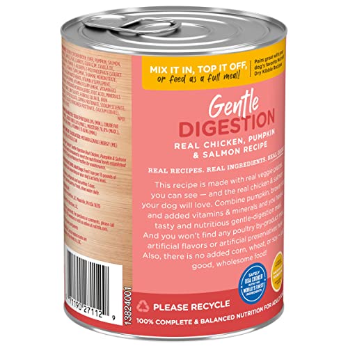 Rachael Ray Nutrish Gentle Digestion Premium Pate Wet Dog Food, Real Chicken, Pumpkin & Salmon, 13 Ounce Can (Pack of 12)