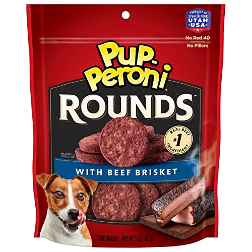 Pup-Peroni Rounds Dog Treats With Beef Brisket, 5 oz. Bag (Pack of 8)