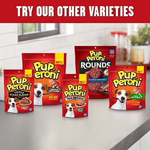 Pup-Peroni Rounds Dog Treats With Beef Brisket, 5 oz. Bag (Pack of 8)