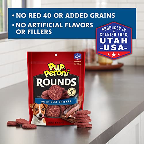 Pup-Peroni Rounds Dog Treats With Beef Brisket, 5 oz. Bag (Pack of 8)