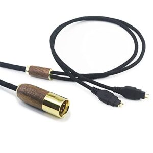 NewFantasia 10ft 4-pin XLR Balanced Cable 6N OCC Copper Silver Plated Cord Walnut Wood Shell Compatible with Sennheiser HD650, HD600, HD580, HD660S, HD58X, HD6XX Headphones