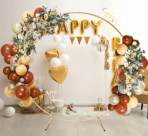 Round Backdrop Stand, 6.7ft Aluminum Balloon Arch Kit, Golden Circle Wedding Arch Frame, for Birthday Party, Graduation, Wedding and Bridal Shower Photo Background Decoration