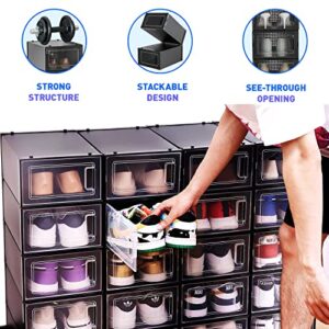 Shoe Organizer Shoe Storage Boxes, Clear Shoe Boxes Stackable, Shoe Box Shoe Containers, Shoe Boxes Clear Plastic Stackable, Plastic Shoe Boxes with Lids, Shoe Organizer for Closet, Sneaker Storage