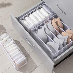 GUAGLL 3 Pack Foldable Underwear Drawer Organizer, Underwear Storage Divider Boxes For Bras, Socks, Underwear, Ties