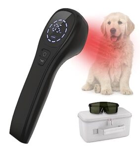 ikeener vet device for pets,red light therapy for pain relief,muscle & joint pain from dog arthritis,handheld infrared light with 660nm & 850nm wavelengthsm for dogs,cats,horses (black)