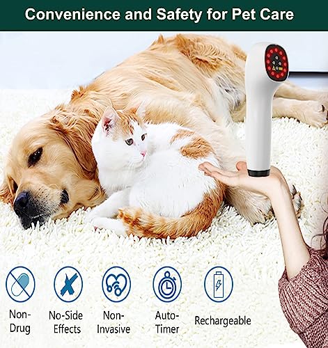 iKeener Vet Device for Pets,Red Light Therapy for Pain Relief,Muscle & Joint Pain from Dog Arthritis,Handheld Infrared Light with 660nm & 850nm Wavelengthsm for Dogs,Cats,Horses (Black)